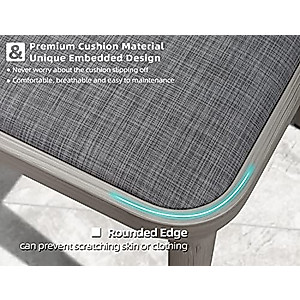 PURPLE LEAF 2 Pieces Patio Furniture Outdoor Dining Chair All-Weather Wicker All Aluminum Frame for Lawn Garden Backyard Deck Patio Dining Chair with Cushions, Grey