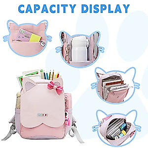 AUOBAG Preschool Backpacks for Girls - Cute Kids Backpack, CPSC Certified, Adjustable Ergonomic Back Ages 4-8 Includes Pendant