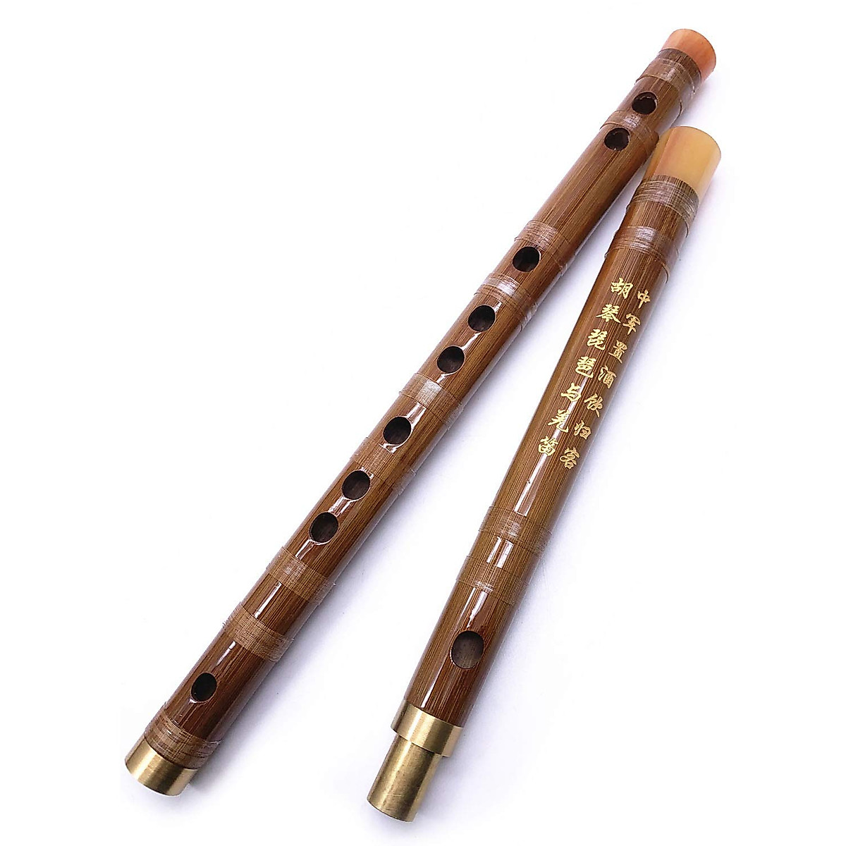 Jiayouy Bamboo Flute G Key Dizi Pluggable Handmade Traditional Chinese Instrument with Bamboo Membrane & Velvet Bag