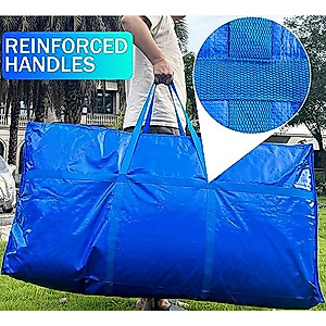 66 Gallon Extra Large Storage Bags, Huge Moving Bags Heavy Duty with Zipper and Stronger Handles, Big Foldable Duffle Bag for Travel - Waterproof Material Protects from Dust and Moisture - Storage Totes Moving Boxes for College, Christmas Tree, Blankets,