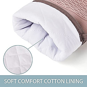 Silicone Oven Mitts Heat Resistant, Oven Mitts and Pot Holders Sets, Kitchen Mittens 5 Piece Set, Oven Gloves for Cooking,Baking,BBQ, Pink Oven Mitts, Easy Clean