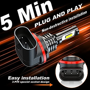 APLJZHZQ Replacement For 2014-2022 Honda Rancher TRX420 TRX500 LED Headlight Bulbs Accessories,34901-HR3-A21 LED Headlight Bulbs Combo,6000K Cool White,High Qulity Chips,Plug and Play,IP67,Pack of 2