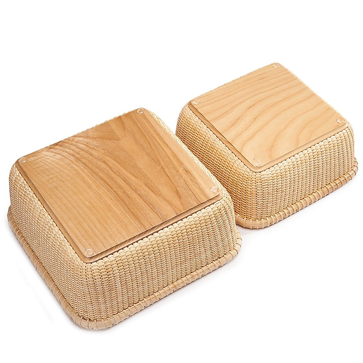 Teng Tian Nantucket Square Rattan Basket, Multi-Purpose Storage, Neutral Color, 11" x 11"