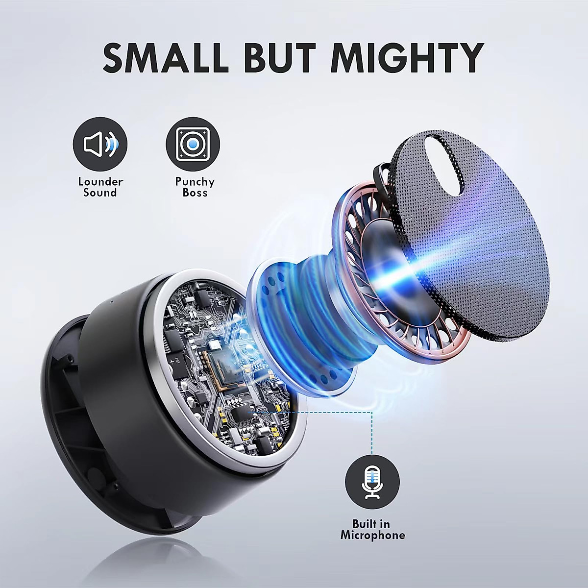 ROFALL USB Computer Speakers with Microphone, PC Laptop Speaker with Mic, 2 Sound Modes, Hand Free Enhanced Voice Pick up, Compatible with Zoom for Personal Call and Home Office Meeting