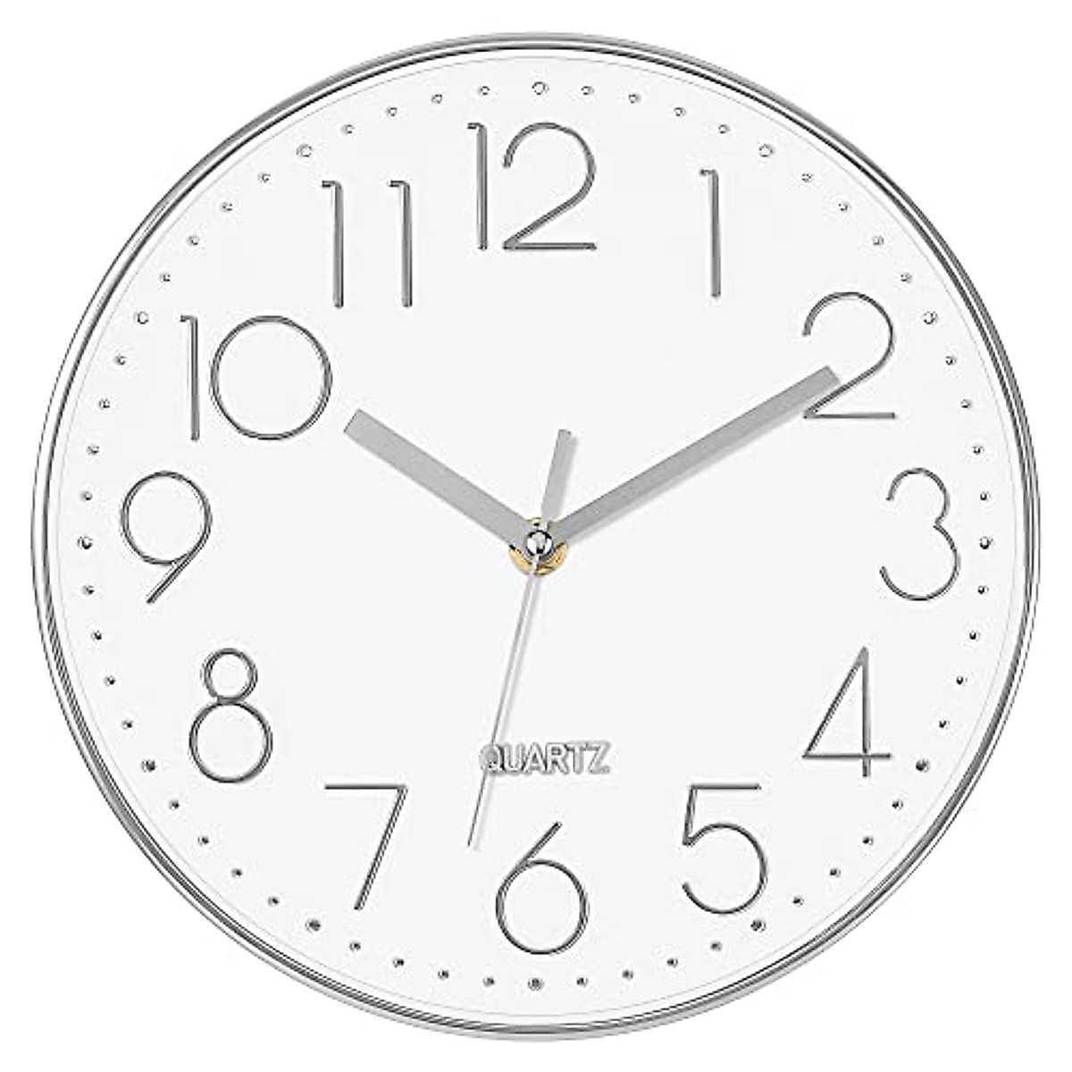 Lumuasky Silent Wall Clock Battery Operated Analog Small Cute Non-Ticking Decorative Clock for Bedroom Kitchen Living Room School Office Classroom Decor (10 inch)