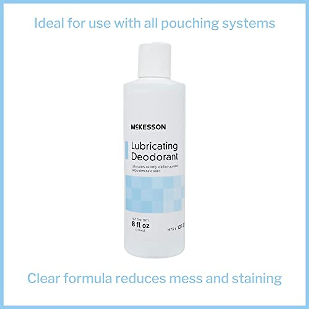 McKesson Fragrance-Free Lubricating Deodorant for Ostomy Appliances, 8 oz, 1 Count, 1 Pack