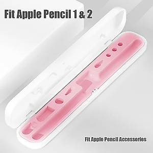 YINVA Pencil Case for Apple Pencil 1st Generation/Apple Pencil 2nd Generation Case Holder, Pen Accessories Storage Case Box Cover Design for Apple iPad Pencil Accessories Tips(Pink)