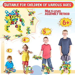 Dolanus 189 PCS STEM Toys Building Blocks - Toddler Toys for 3 4 5 6 7 8 Year Old Boys | Building Toys for Kids Ages 4-8 | STEM Activities for Kids Ages 5-7 | Present Birthday Gift for Boys