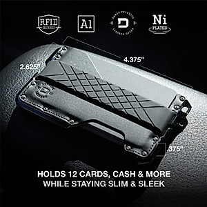 Dango Slim Minimalist Wallet for Men - RFID Blocking - Leather and Nickel Plated
