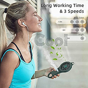 ZOMFOM Nano Misting Fan, Mist Spray Pores Water SPA Moisturizing Hydrating Face Sprayer USB Rechargeable, Spray Water Mist Fan, Nano Handheld Misting Fan with 2 button (ArmyGreen)