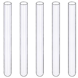 FunChem Glass Test Tubes, Pack of 20 Sturdy Round Bottom Clear Test Lab Tubes