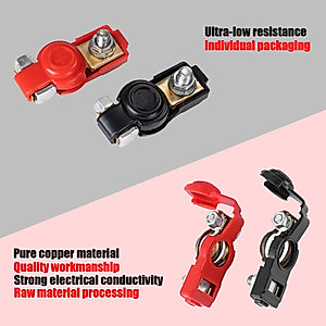 cueclue 6 PCS Automotive Terminal Clamps Connectors, Universal Negative & Positive Cable Terminals, for Automobile, Truck and RV (Multicolored)