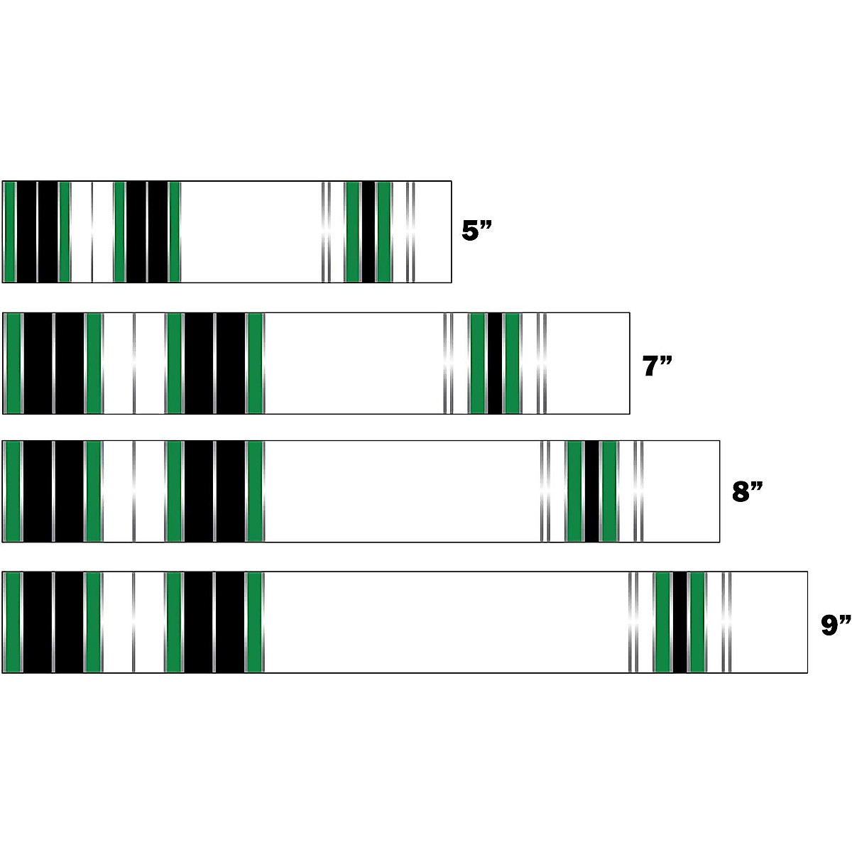 White Water Archery Non-Laminated Green Traditional 9 Crest Arrow Wraps 15 pk Choose Length Width (5.75)