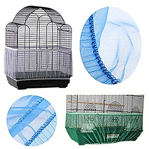 YUNAWU Nylon Mesh Bird Seed Catcher Guard Net Cover Shell Skirt Traps Cage Basket S M L (L, Black)