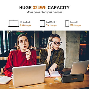 Runhood Portable Power Station RALLYE NANO, 324Wh Modular Solar Generator Lithium Battery Energy Bar 256W DC Outlet,110V/80W AC Outlet (Solar Panel Not Included) for Outdoors Camping Travel Hunting