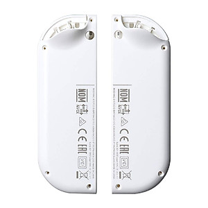 Faceplate Housing Shell Case Cover + Middle Battery Frame Plate Bracket Replacement for Nintend Switch Joycon Controller (White)