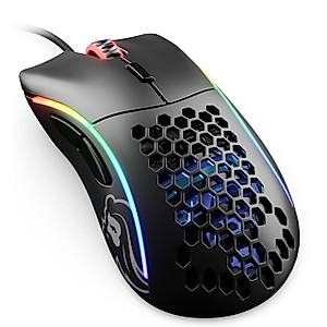 Glorious Gaming Model D Wired Gaming Mouse - 68g Superlight Honeycomb Design, RGB, Ergonomic, Pixart 3360 Sensor, Omron Switches, PTFE Feet, 6 Buttons - Matte Black