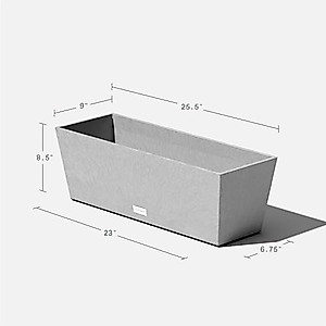 Veradek Pure Series Window Box Planter - Long Rectangular Planter for Indoor or Outdoor Windowsill/Balcony | Durable All-Weather Use with Drainage Holes | Modern Decor for Herbs, Small Plants, Flowers
