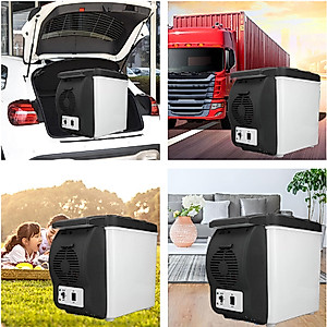 Diydeg 6L Mini Fridge, Portable 12 Volt Refrigerator, Thermoelectric Cooler and Warmer with Large Capacity, Low Noise, Hot and Cold Switch for Skincare, Foods, Bedroom, Travel, Car