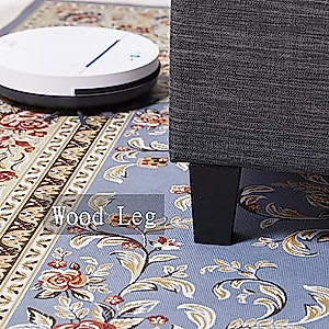 Jocisland Upholstered Bed Frame King Size Wingback Platform Bed Frame Tufted and Headboard Tall Linen Bed Frame/No Box Spring Needed/Wood Slat (Dark Grey)