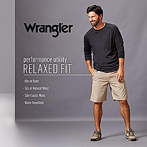 Wrangler Authentics Men's Performance Side Elastic Utility Short, Carbonite, 38