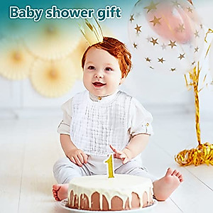 50 Pack White Muslin Bibs for Baby Girl Boy Drool Bibs Bulk, Adjustable Cotton Bibs Soft Absorbent Bandana Bibs for Newborn Toddlers Infants Teething