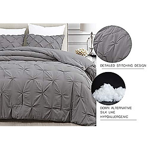 Cozie Mari Ultra Soft Stone Washed Comforter Set, Grey, King
