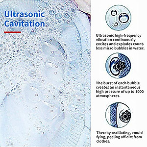 Portable Mini Washing Machine with Foldable Bucket Ultrasonic Vibration Turbine Rotating Folding Washer for Underwear/Underpants/Baby Clothes/Socks