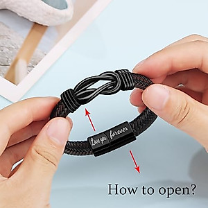 JoycuFF 30th Birthday Gifts for Him, Men Gifts for Birthday, 30 Year Old Birthday Gifts for Men, Happy 30th Birthday Decorations for Him Husband Brother Son Mens Leather Bracelet