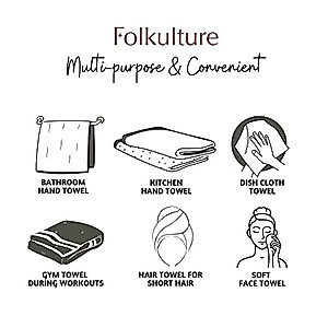 Folkulture Hand Towels for Bathroom, Set of 2 Boho Hand Towel for Bathroom, 100% Cotton Hanging and Decorative Towels for Bathroom with Tassels, 16" x 30" Inches (Hamilton Black and White)