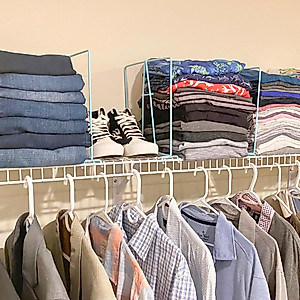 Evelots Wire Shelf Dividers -8 Pack- Closet Storage & Organization for Office, Pantry, Garage - Tall Shelf Separator - Easy Clip-No Tool - Coated Steel