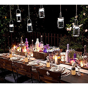 WERTIOO 4 Pack Solar Mason Jars Lights, 30 LEDs Hanging Solar Lanterns Garden Decor Outdoor Lights Warm White Table Decor Fairy Lights for Balcony Patio Porch Christmas Party