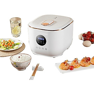 Low Carb Rice Cooker Smart Rice Cooker Digital Rice Cooker 6 Cup (Uncooked) With Stainless Steel Steamer 8h Keep Warm, Timer, White