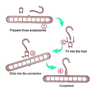 6 Packs of Hangers Space Saving for clothes, Small Space Saving, Magic Hanger Organizer, Shirt Organizer for Closet, Dress Organizer with 9 Holes for Closet Storage,Multi-Purpose Plastic Magic Hangers