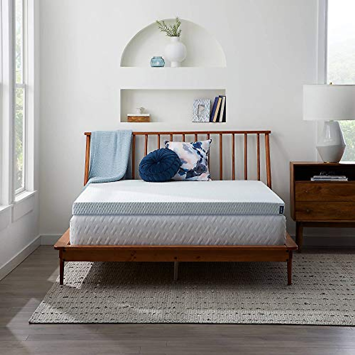 LUCID 4 Inch Ventilated Memory Foam Mattress Topper - 3-Year Warranty - Cal King