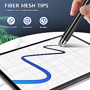 Long Stylus Pens for Touch Screens (5 Pack 185mm) High Sensitivity, Precision and No Scratches, Compatible with iPad, iPhone, Android, Tablets and More. Capacitive Touchscreen Stylist Mesh Fiber Tips