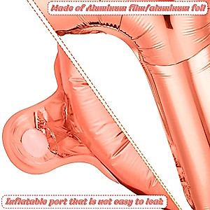 Two Groovy Balloons Party Decorations Foil Letter Balloons Large Daisy Balloons Groovy Decor White Flower Balloons for Birthday Party Baby Shower Wedding Decor Supplies, 16 Inches (Rose Gold)