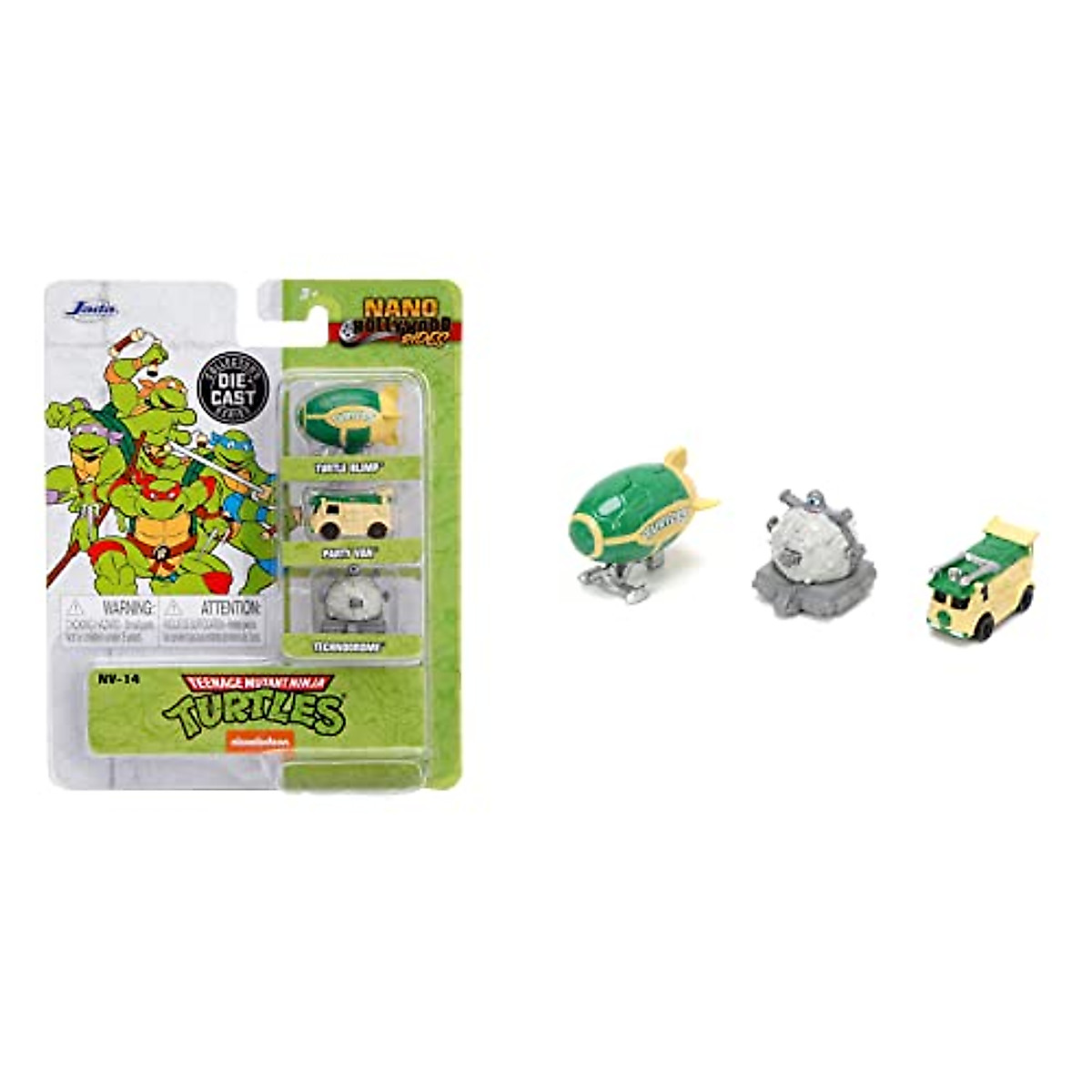 Teenage Mutant Ninja Turtles 1.65" 3-Pack Die-cast Cars, Toys for Kids and Adults