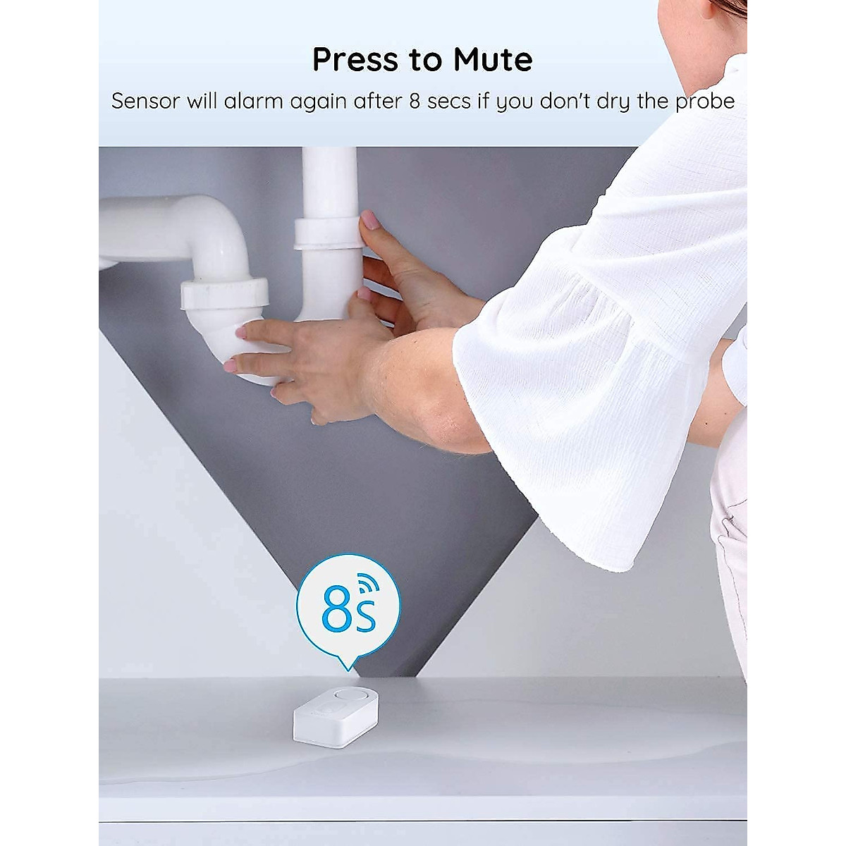 Govee Water Detectors 7 Pack Sensor with 100dB Adjustable Audio Alarm Bundle with Govee WiFi Smart Gateway with Alert Email & APP Push for Home Bedrooms