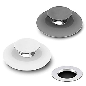 HengLiSam Shower Drain Stopper, Bathtub Stopper Sink Drain Plug Silicone Hair Catcher Shower Drain Cover Suitable for Bath Tub Bathroom and Kitchen 2 Pack