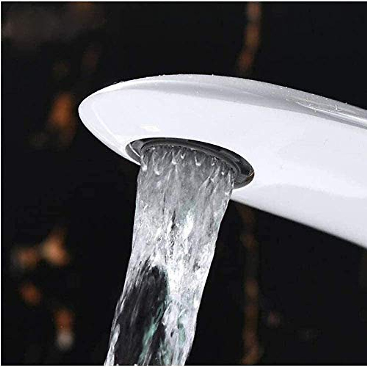 NZDY Faucet Solid Copper Faucet White Paint Plus High Washcountertop Washsingle Porous Washround Square