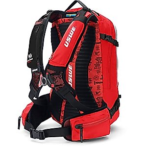 USWE Carve 16L, Ski and Snowboard Backpack for Men and Women, Winter Alpine Daypack, Insulated Snow Hydration Pack with Thermo Cell Freeze Protection, Bounce Free, Red