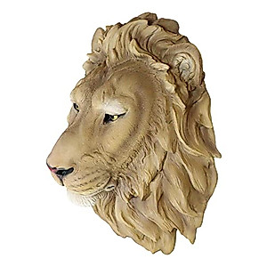 Ebros Gift Safari African Grassland Mufasa Lion Head Wall Decor Plaque 16" Tall Taxidermy Art Decor Sculpture Alpha Pride Lion King Wall Bust Plaque