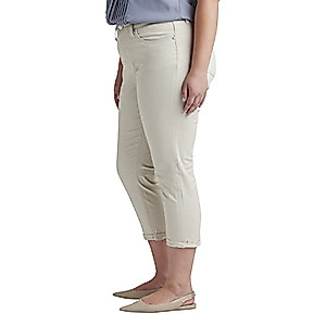Jag Jeans womens Plus Size Cecilia Mid Rise Capri Pants, Stone, 14 Plus