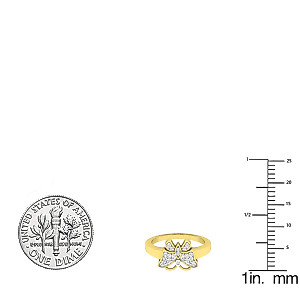Dazzlingrock Collection 0.07 Carat (ctw) Round White Diamond Ladies Butterfly Right Hand Ring 1/20 CT, 10K Yellow Gold, Size 4.5