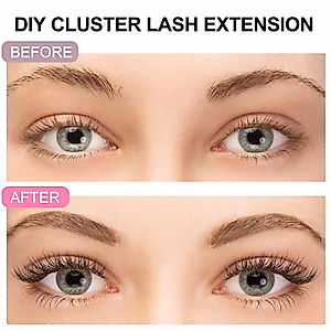 Fenshine Lash Bond and Seal, Cluster Eyelash Glue, Individual Cluster DIY Eyelash Extensions, Super Strong Hold Cluster Lash Adhesive, Waterproof, Latex Free, Mascara Wand Glue