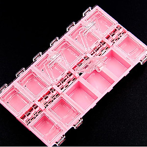 ARTIBETTER 4 Pcs Jewelry Storage Box 12 Compartments Clear Plastic Storage Case Nail Art Container for Glitter, Beads, Sequins, Jewelry Storage