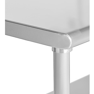 Kratos Stainless Steel Kitchen Prep Table 24" Dx24 W with Undershelf, NSF Worktable for Restaurants - 18ga/430SS (28W-062)