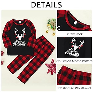 ZOEREA Holiday Christmas Family Pajamas Matching Set Moose Xmas Pjs for Couples and Kids Baby Sleepwear