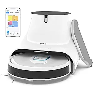 Neabot Q11 Robot Vacuum and Mop, 4000Pa Strong Suction Self Emptying Robotic Vacuum, Wi-Fi / Bluetooth Connectivity, APP & Alexa Control, Multi Floor Mapping, Ideal for Pet Hair, Hard Floor and Carpet